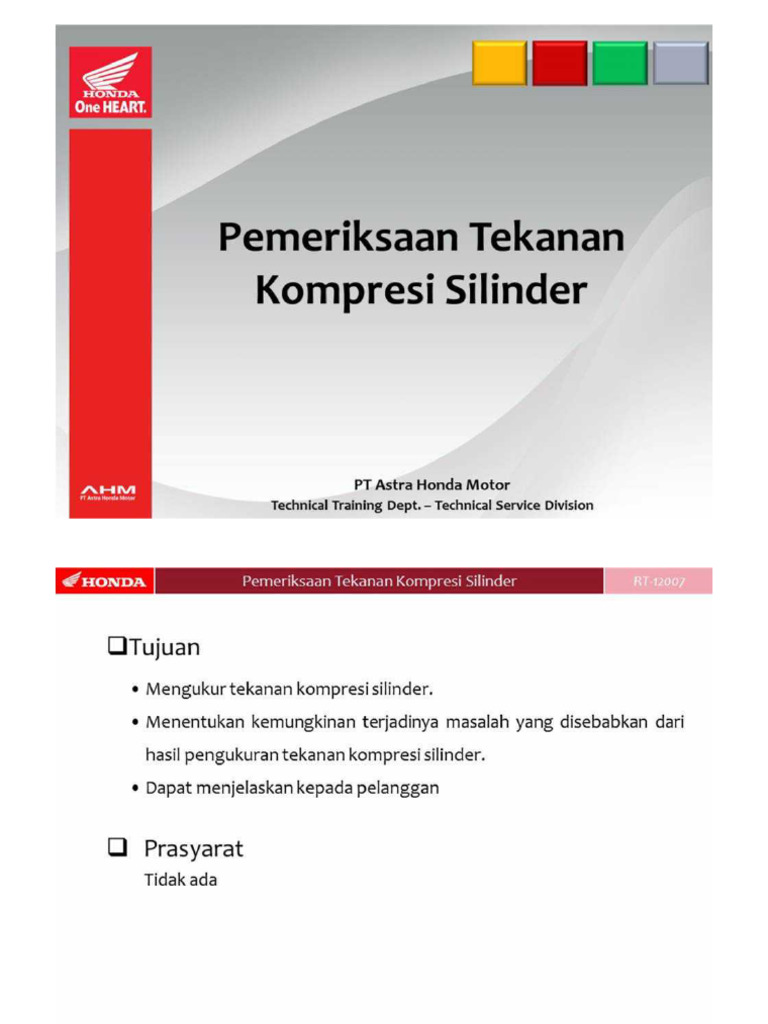 RT-12007 - Pemeriksaan Tekanan Kompresi Silinder | PDF