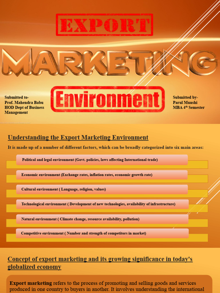 IB Presentation Export Marketing Environment | PDF | Marketing ...