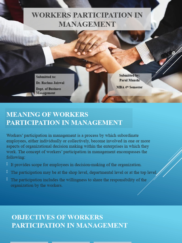 Workers Participation in Management | PDF | Employment | Decision Making