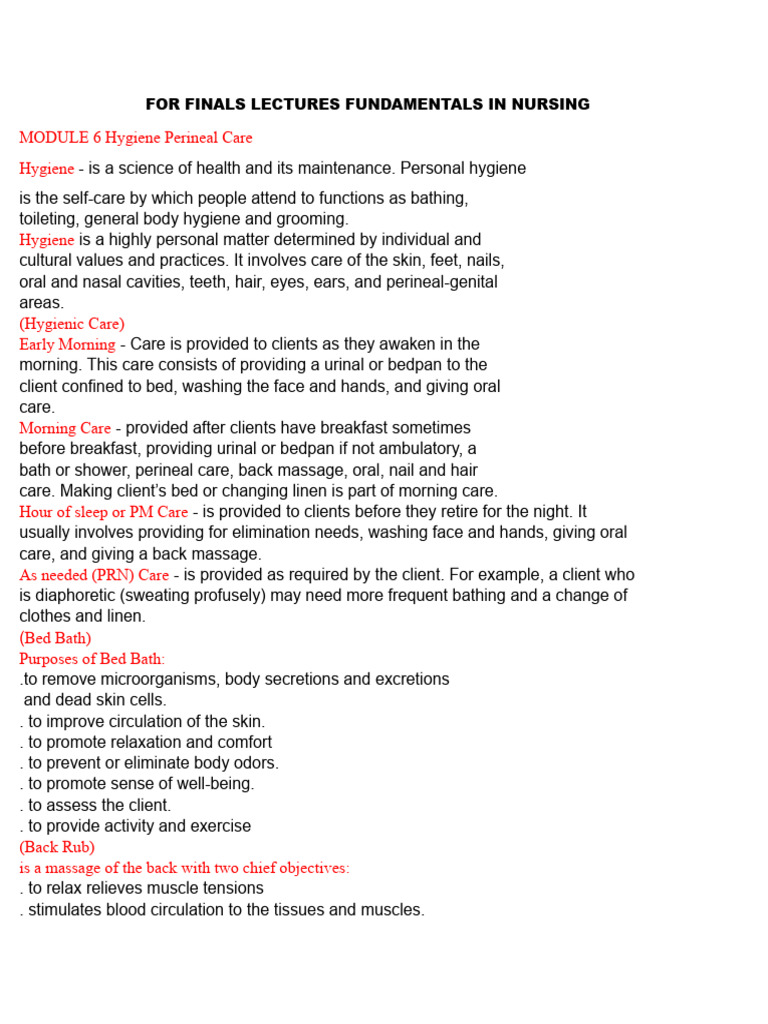 Perineal Care Techniques in Nursing | PDF | Lung | Respiratory System