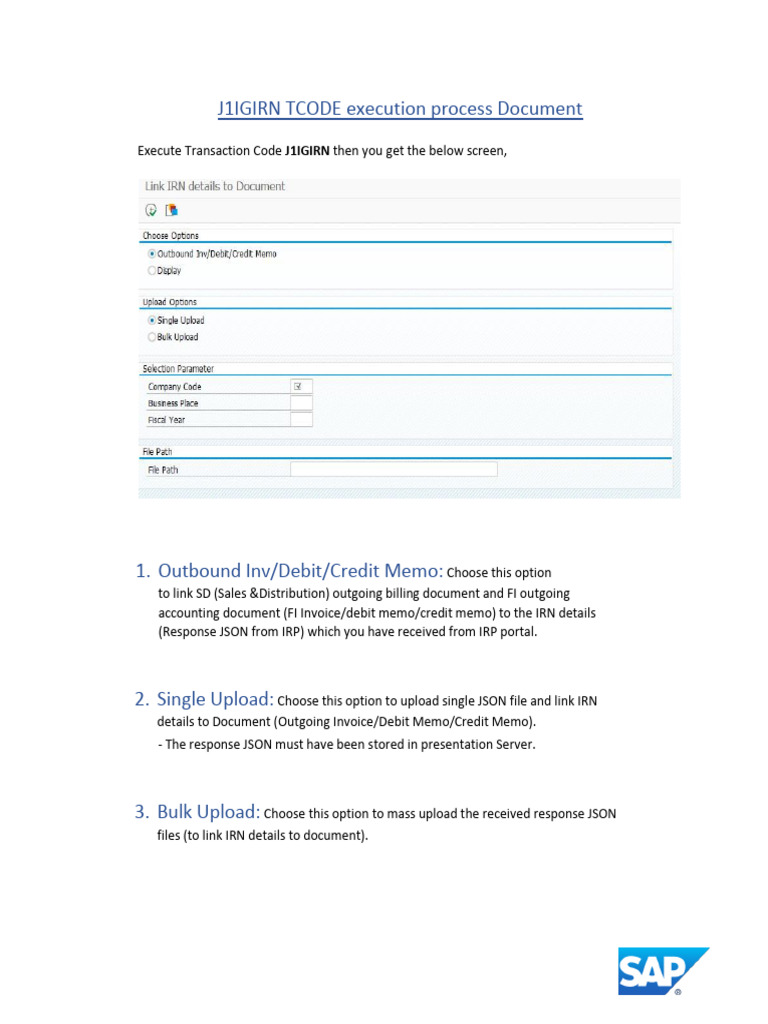 J1IGIRN Solution Execution Process Document | PDF | Invoice | Debits And Credits