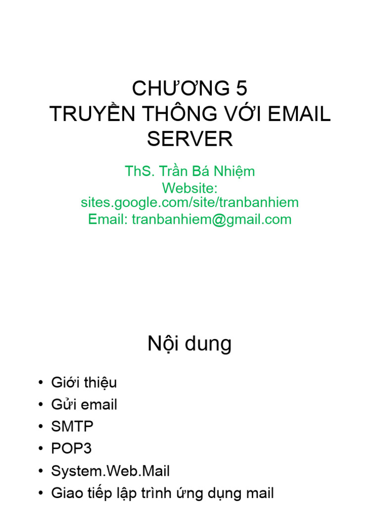 Chuong 5-Truyen Thong Voi Email Server | PDF