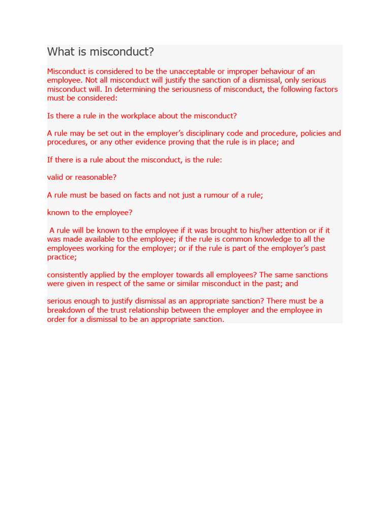 Understanding Employee Misconduct | PDF | Career & Growth | Business