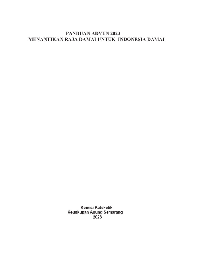 Panduan Adven 2023 PRR | PDF