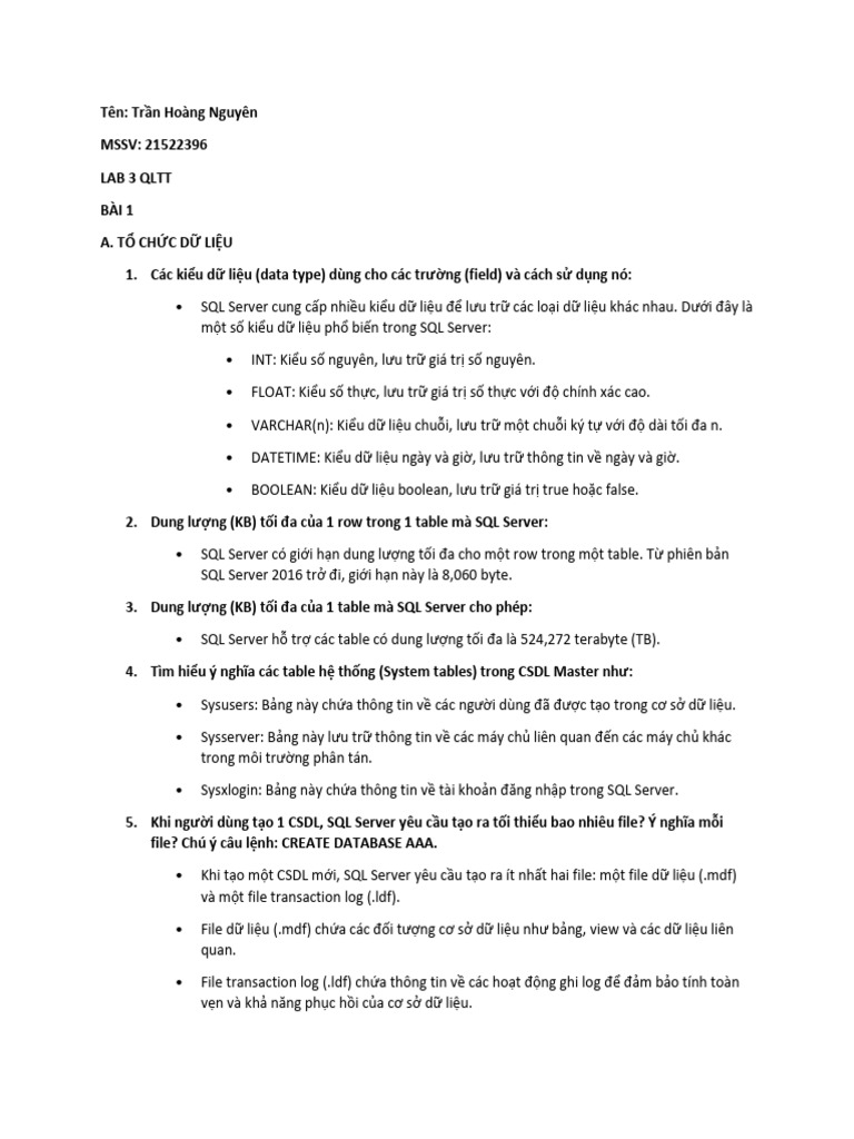 21522396 - Trần Hoàng Nguyên - BTTH3 | PDF