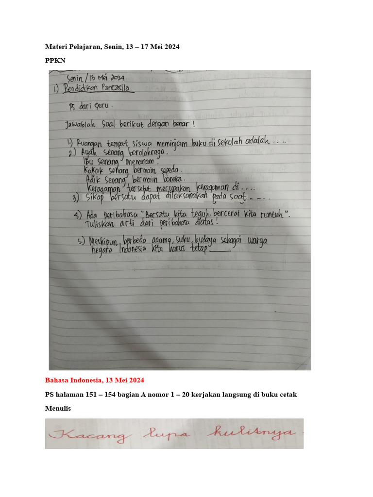 Materi, Kamis 16 Mei 2024 | PDF