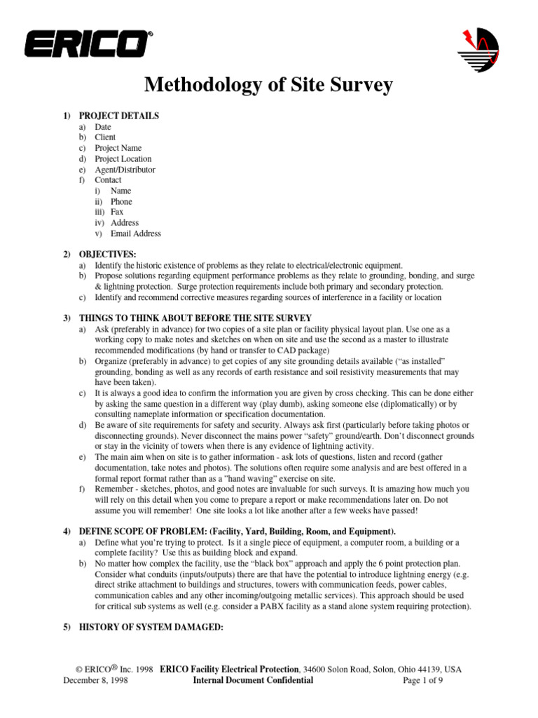 Survey Checklist Typical LPS | PDF | Manufactured Goods | Electromagnetism