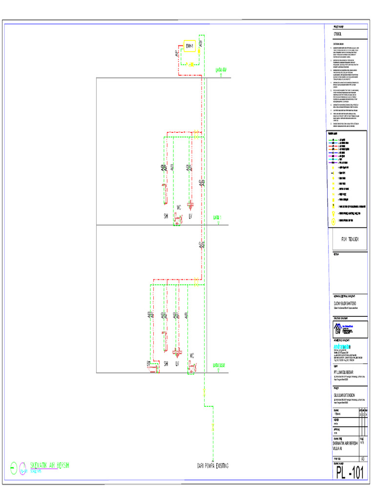 PL-101 Skematik Air Bersih Villa Ai-Pl-101 | PDF