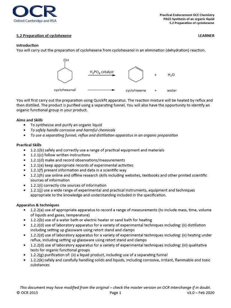 Chemistry PAG 5.2 Learner v3.0 | PDF | Chemistry | Physical Sciences