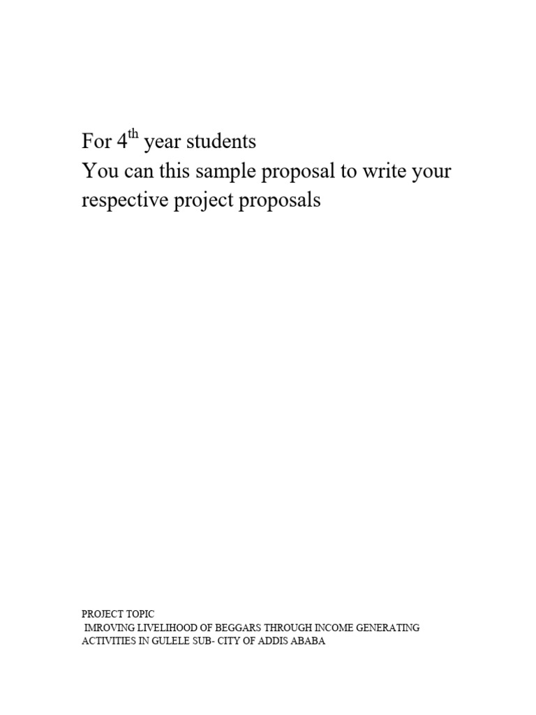 Sample For Project Proposal | PDF | Cost Of Living | Poverty
