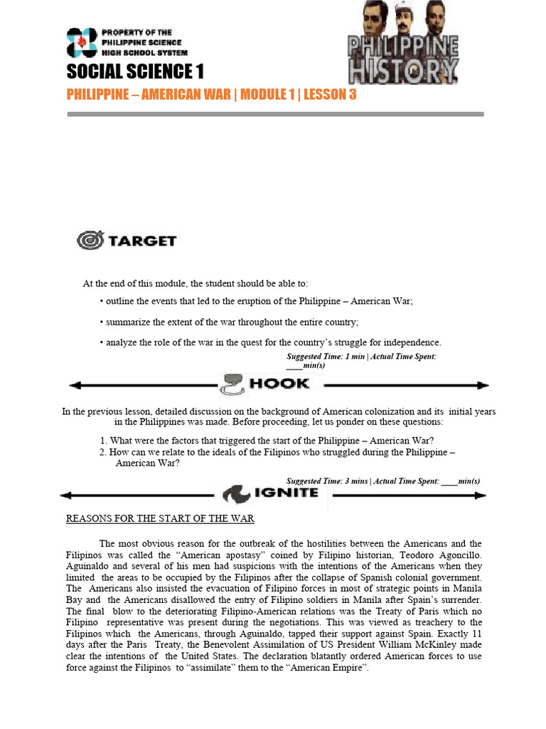 Lesson 1.3 The Philippine American War 1 | PDF | Philippines