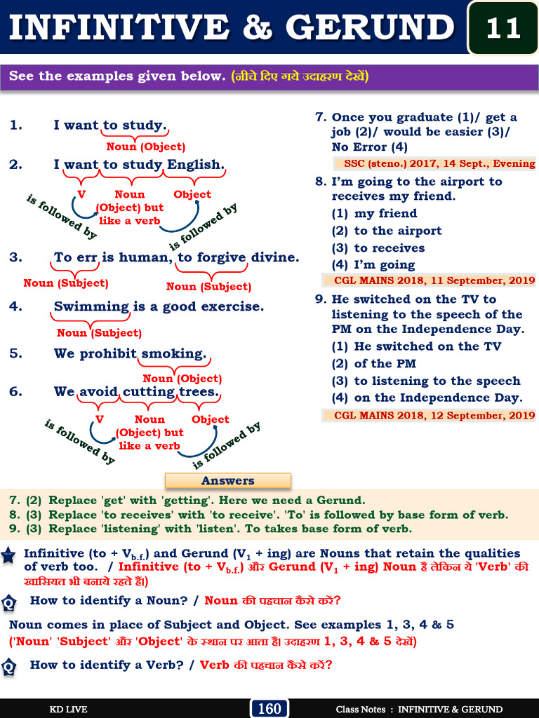 Chapter - 11 INFINITIVE & GERUND 20231020014919 | PDF | Verb | Subject (Grammar)