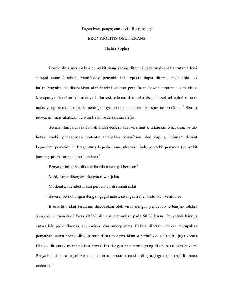 Bronkiolitis Obliterans Prof Cissy | PDF