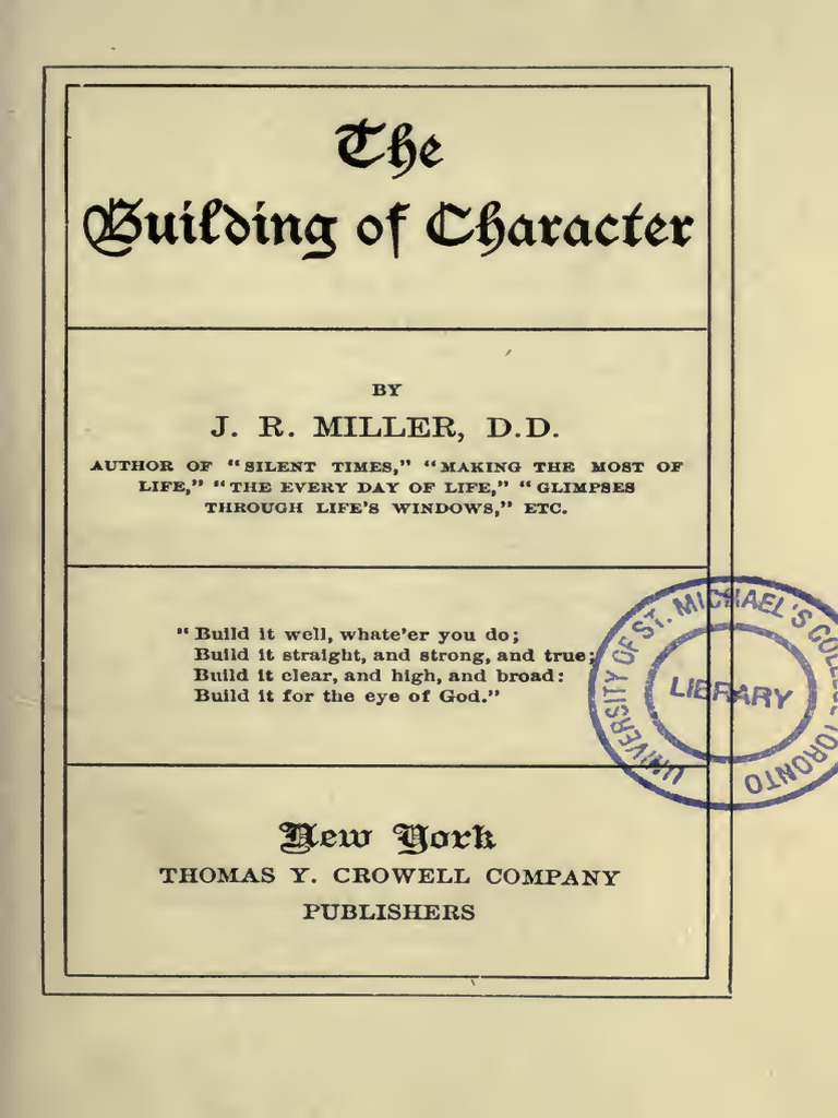 Miller, James Russell, The Building of Character | PDF | Sin | Truth