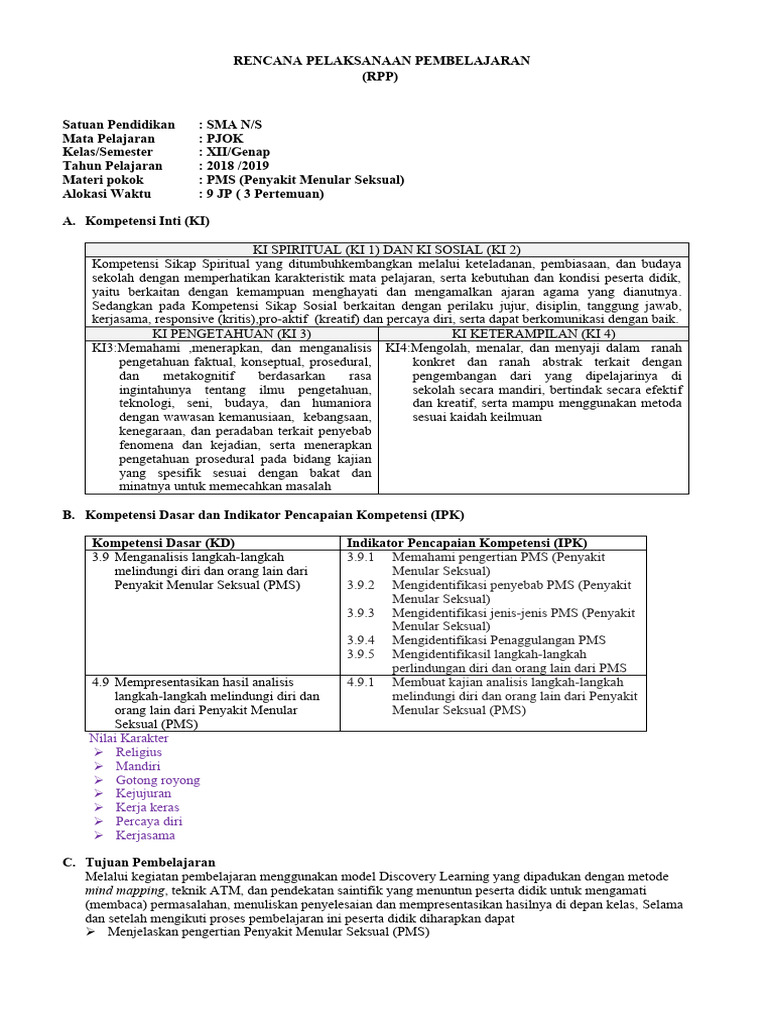 RPP 16 PMS | PDF | Karier & Perkembangan | Pengembangan Diri