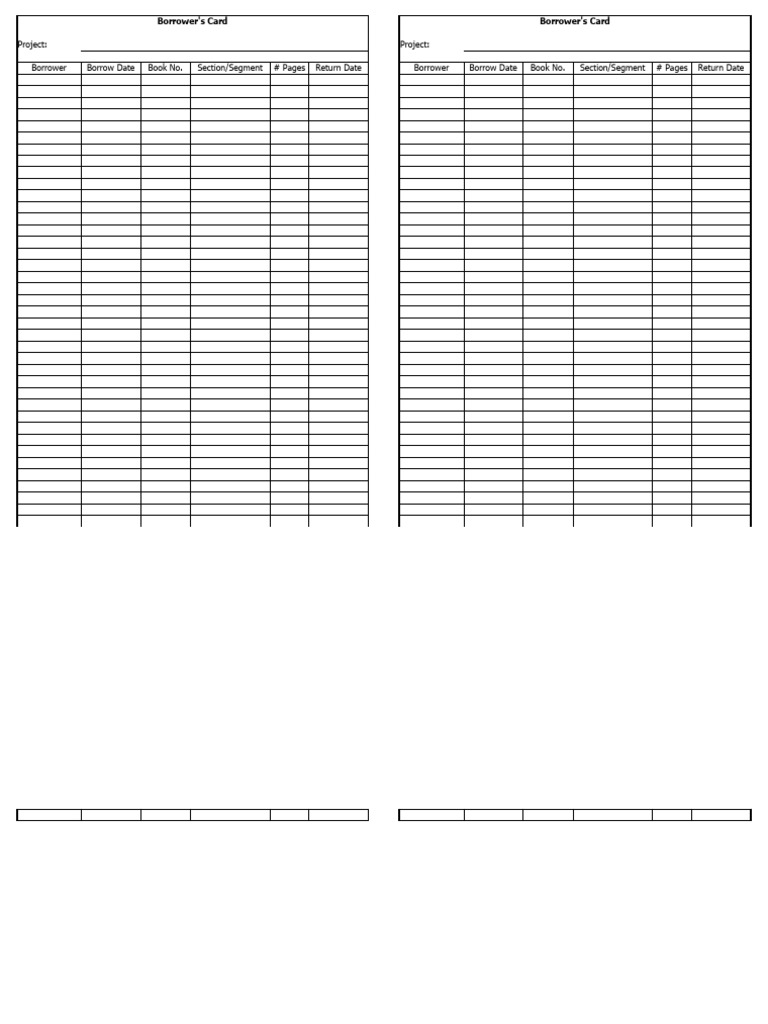 Borrowers Card | PDF