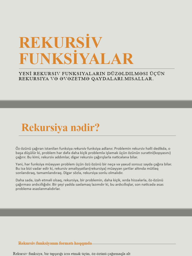 Rekursi̇v Funksi̇yalar | PDF