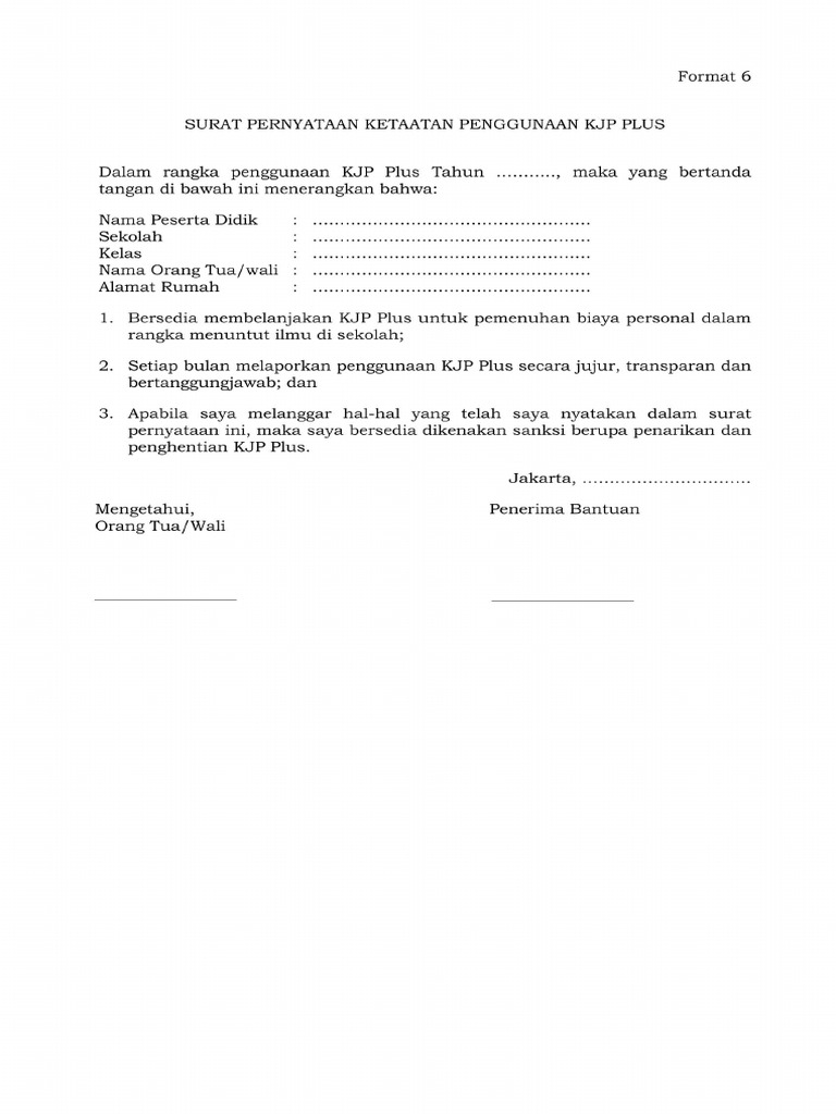 surat-pernyataan-ketaatan-penggunaan-kjp-plus-tahap-2-tahun-2020 | PDF surat-pernyataan-ketaatan-penggunaan-kjp-plus-tahap-2-tahun-2020 | PDF