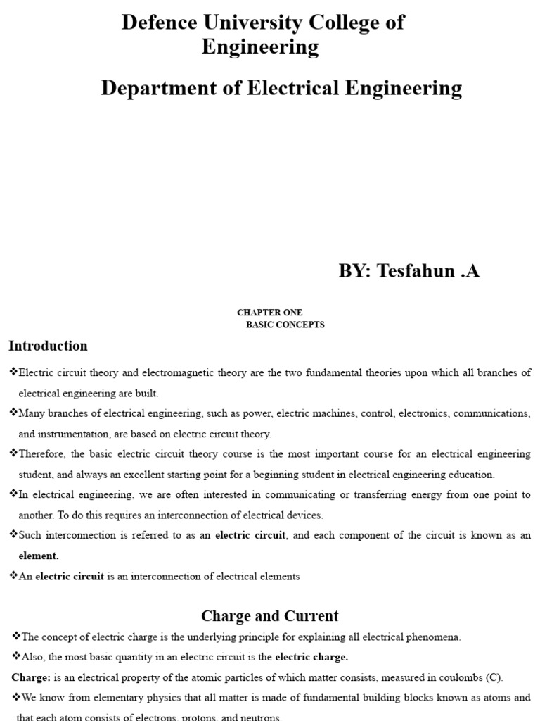 Fundamentals of Electric Circuit Theory | PDF | Voltage | Electric Charge