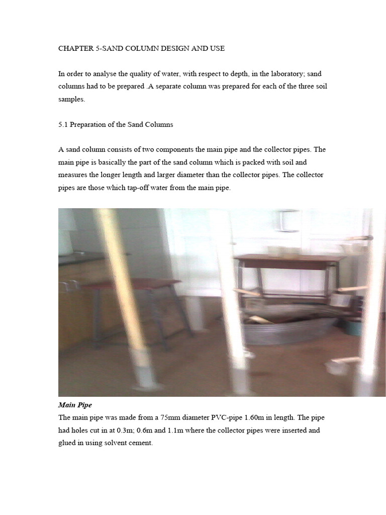 Sand Column Design for Water Analysis | PDF | Pipe (Fluid Conveyance ...