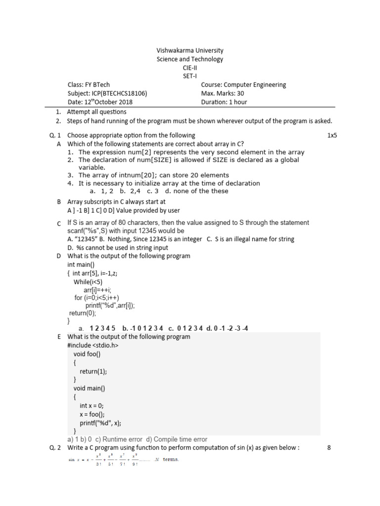 CIE 2 ICP Set1 | PDF | Computer Science | Software Engineering