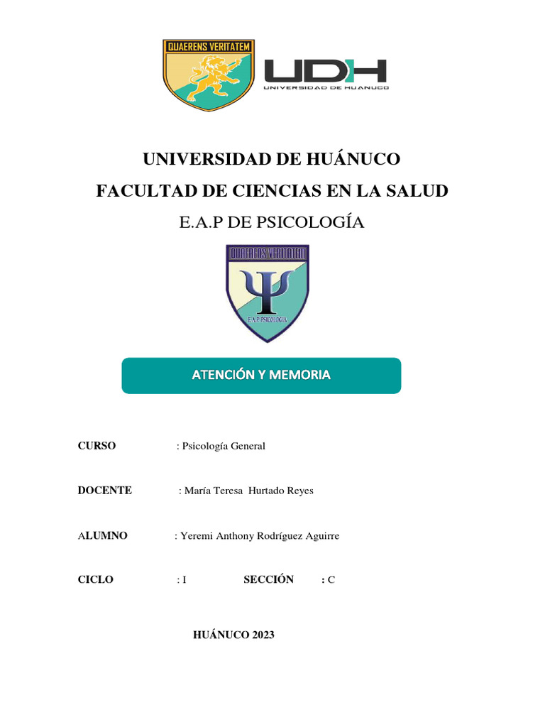 Atencion y Memoria | PDF | Memoria | Atención