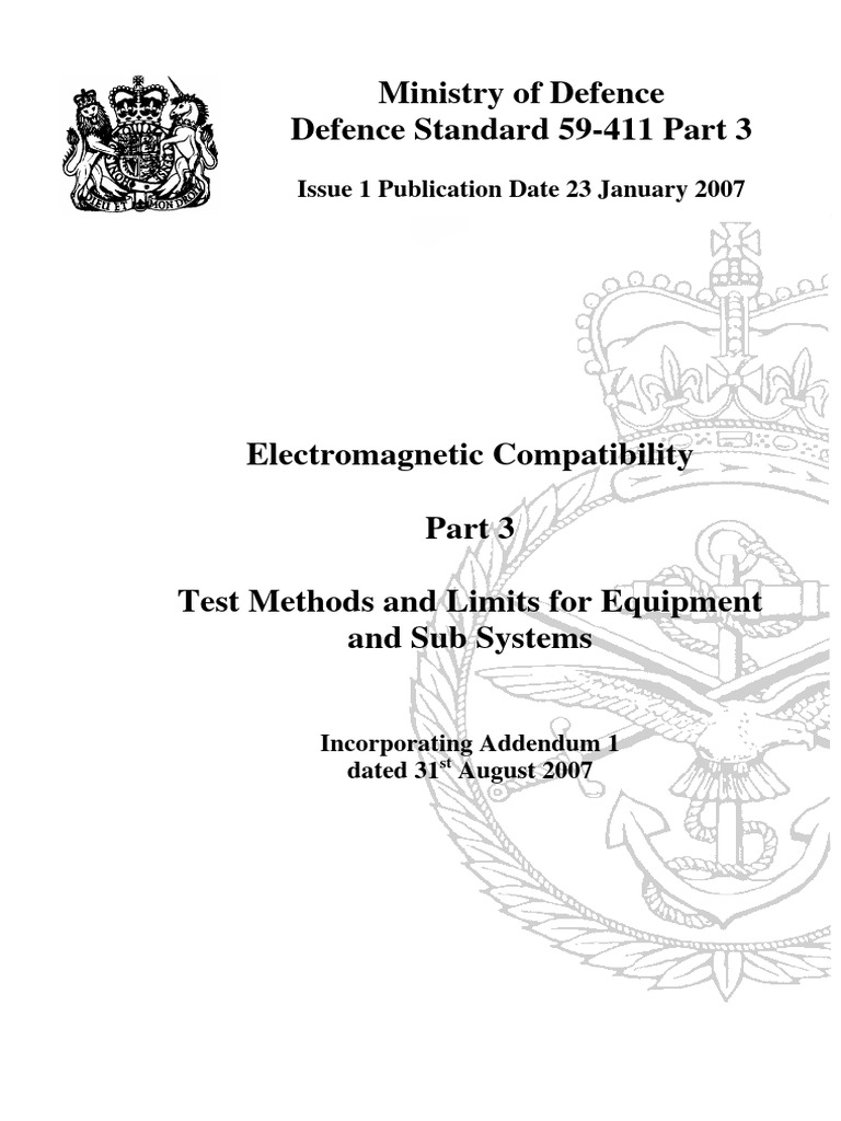 DEF STAN 59-411 Part 3 | PDF | Electromagnetic Compatibility | Antenna ...