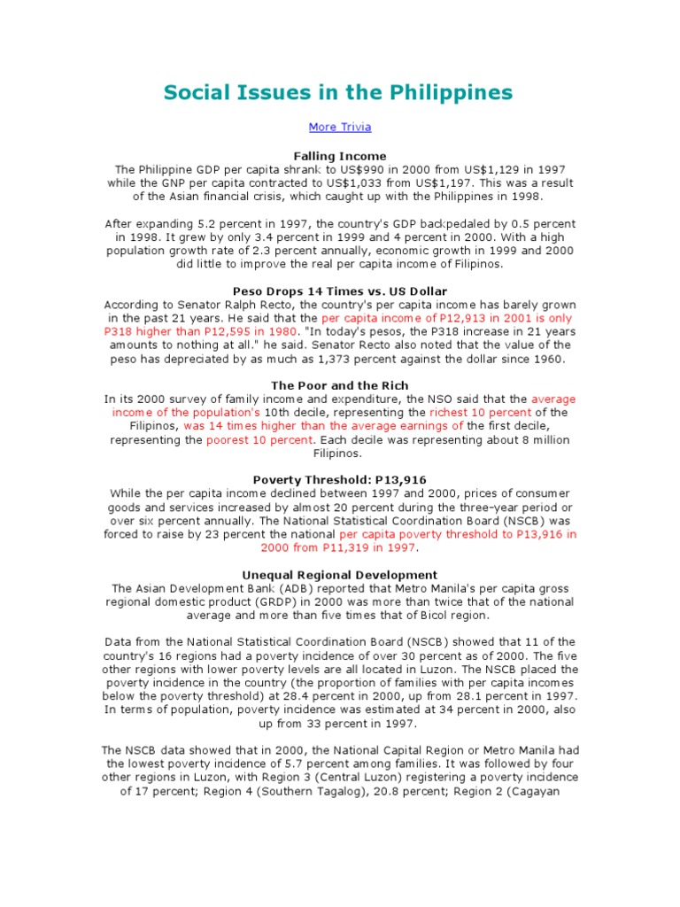 Social Issues in The Philippines | PDF | Crime Thriller | Business