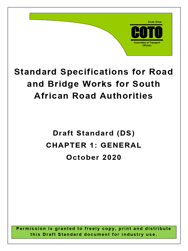 COTO Standard Specifications Overview | PDF | Road | Specification ...