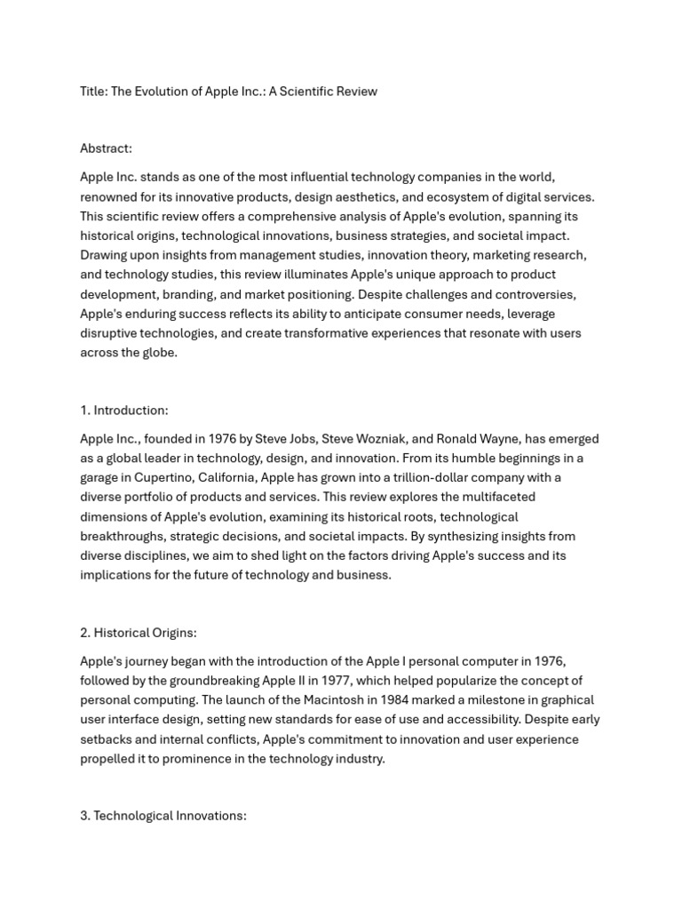 The Evolution of Apple Inc | PDF | Apple Inc. | Ios