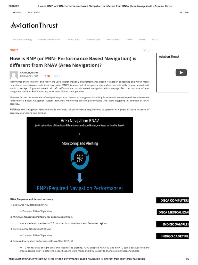 How Is RNP (Or PBN - Performance Based Navigation) Is Different From RNAV (Area Navigation ...