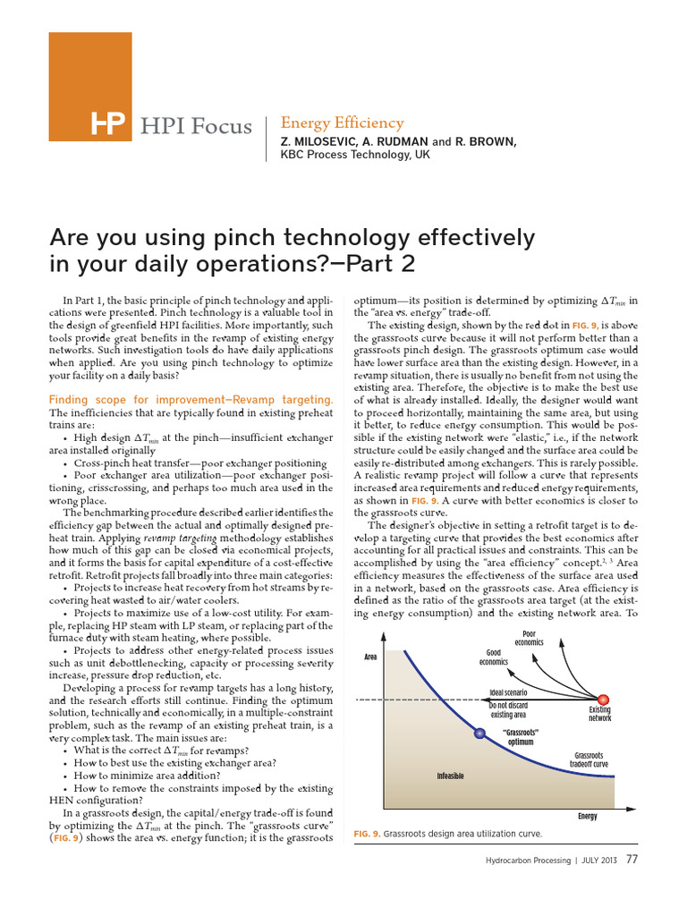 Are You Using Pinch Technology Effectively in Daily Operations Part II ...