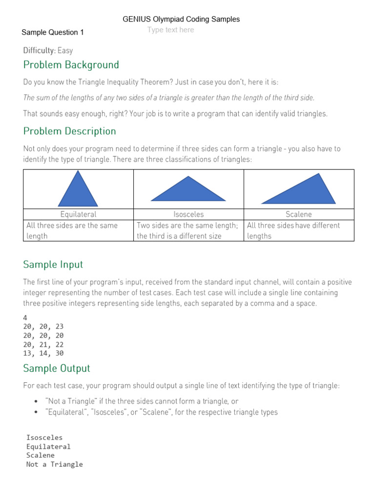 GENIUS Olympiad Coding Samples | PDF | Numbers | Chess