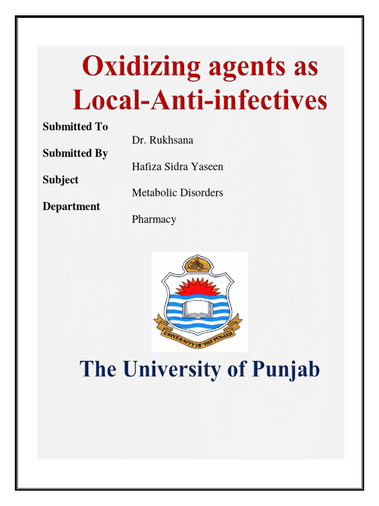 Oxidinzing Agents As Local Anti-Infectives | PDF | Ozone | Disinfectant