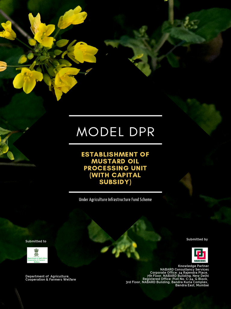 Mustard Oil Processing Unit DPR Guide | PDF | Depreciation | Equity ...