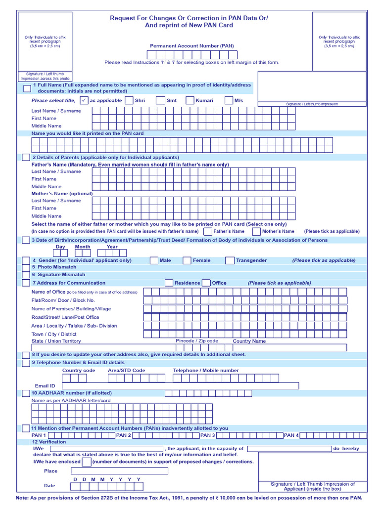 PAN Correction New | PDF | Authentication | Access Control