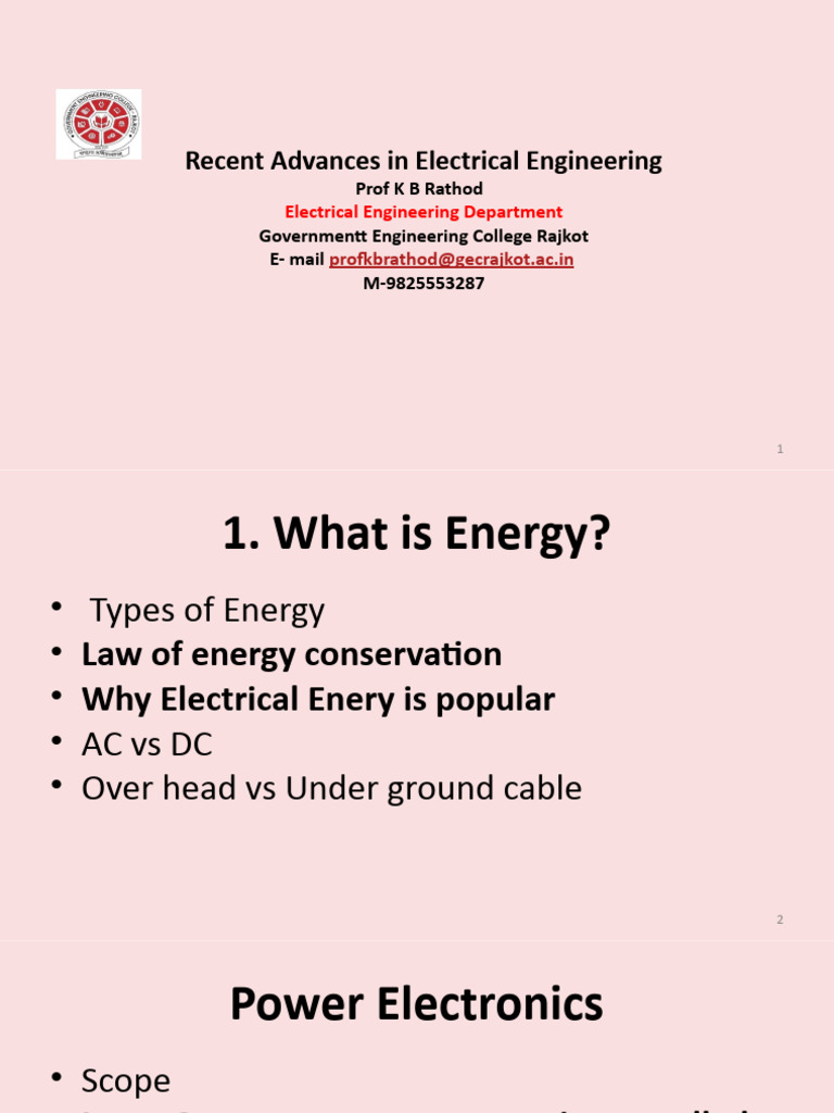 Recent Advances in Electrical Engineering | PDF | Electricity ...