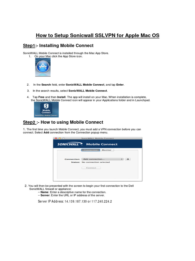 Setup SonicWall SSLVPN on Mac OS | PDF | I Pod Touch | Icon (Computing)