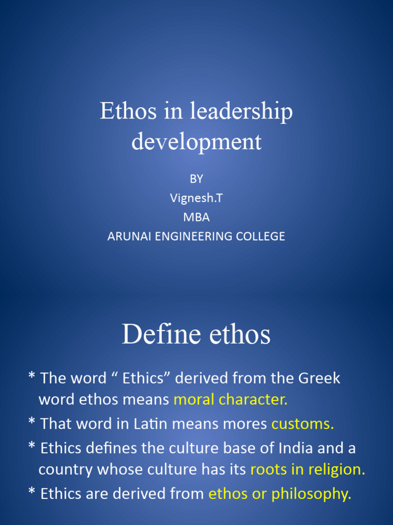 Ethos in Leadership | PDF
