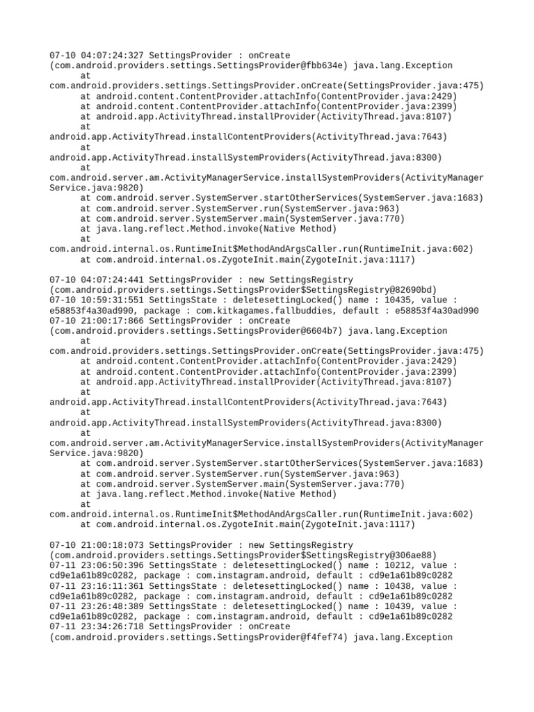 Settingsprovider | PDF | Java (Programming Language) | Computer Engineering