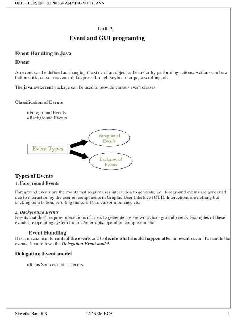 Unit 3 Event and GUI Programming (NEP) | PDF | Computer Keyboard ...