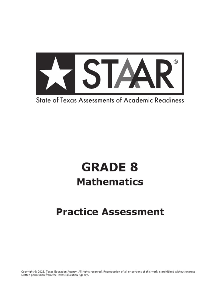 2023 Staar Redesign 8 Math Practice Test | PDF | Area | Triangle