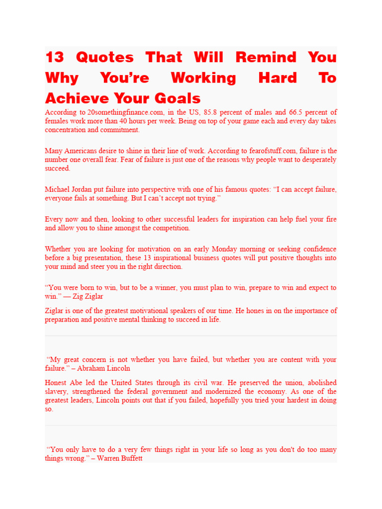 Hard Work | PDF | Disciplines | Abraham Lincoln