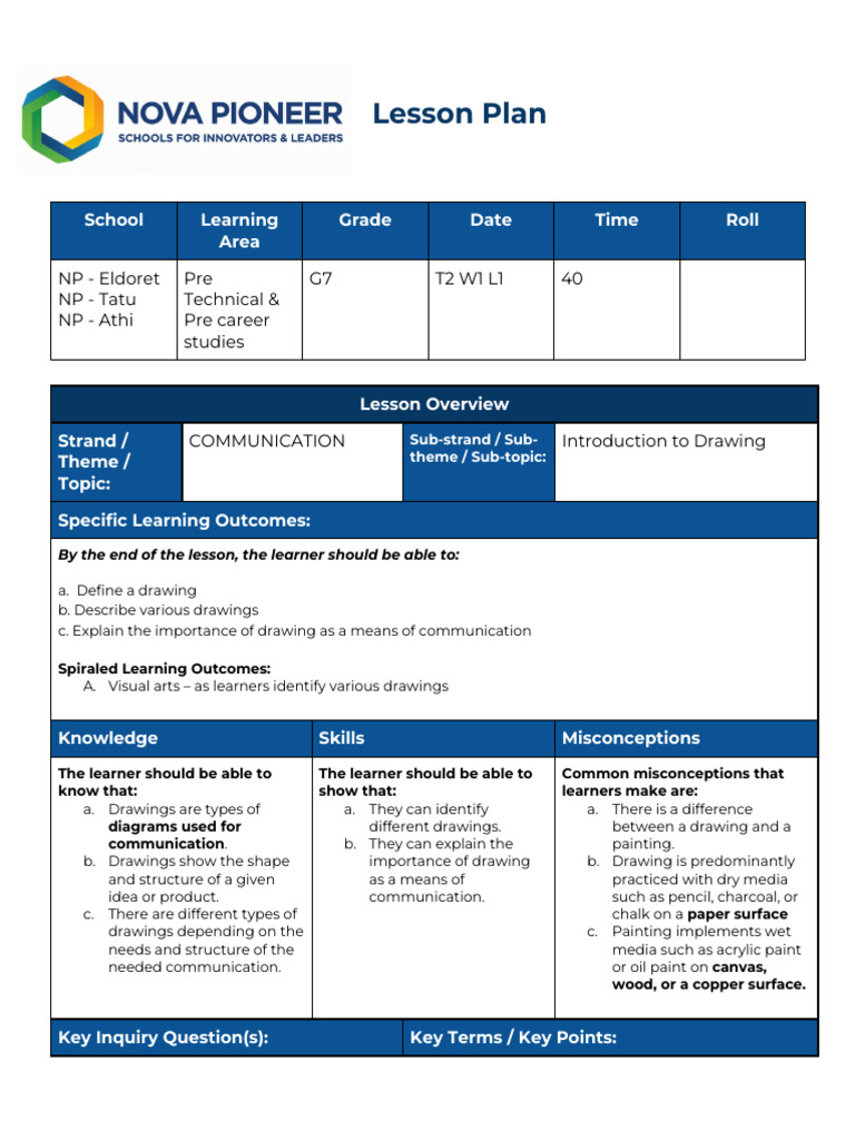 Pre-Tech&Career G7 T2 W1 L1 | PDF | Drawing | Communication