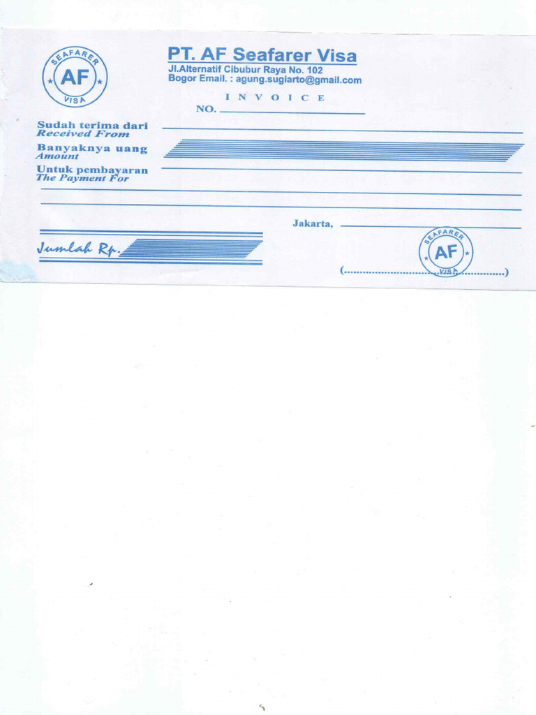 Invoice Af Kosong | PDF