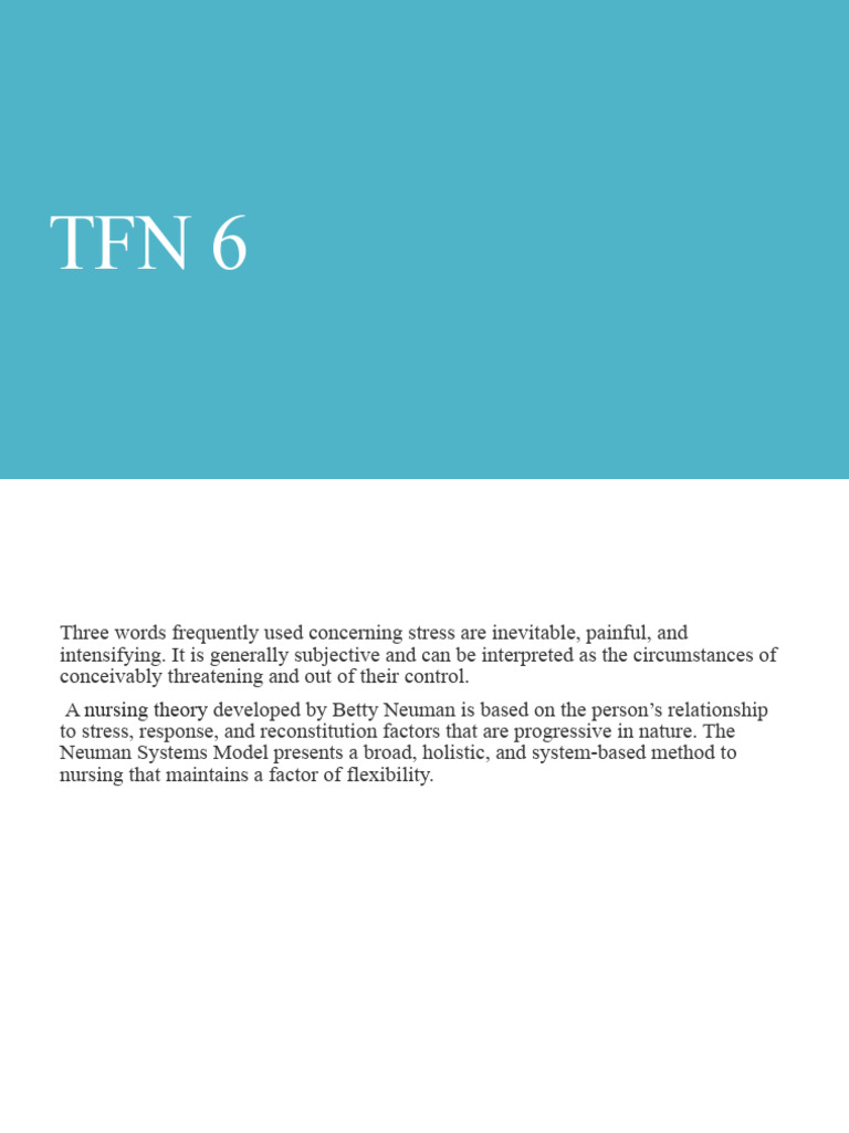TFN 6 | PDF | Stress (Biology) | Nursing