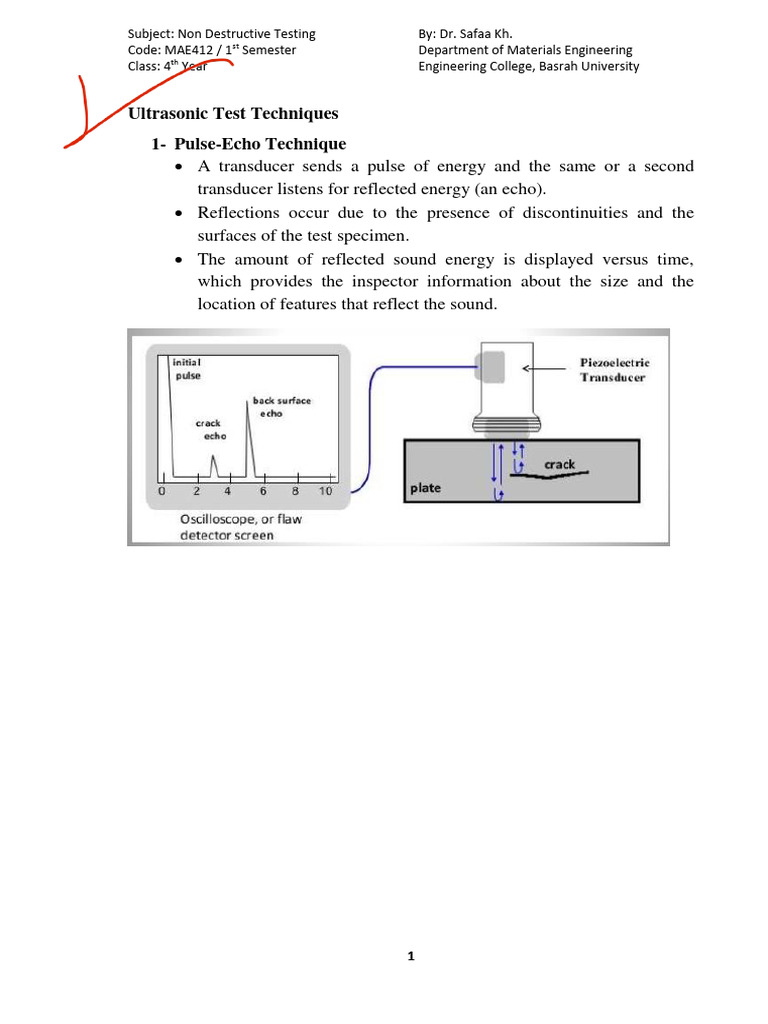Ultrasonic Testing (UT) - Non Destructive Testing - 08 | PDF ...