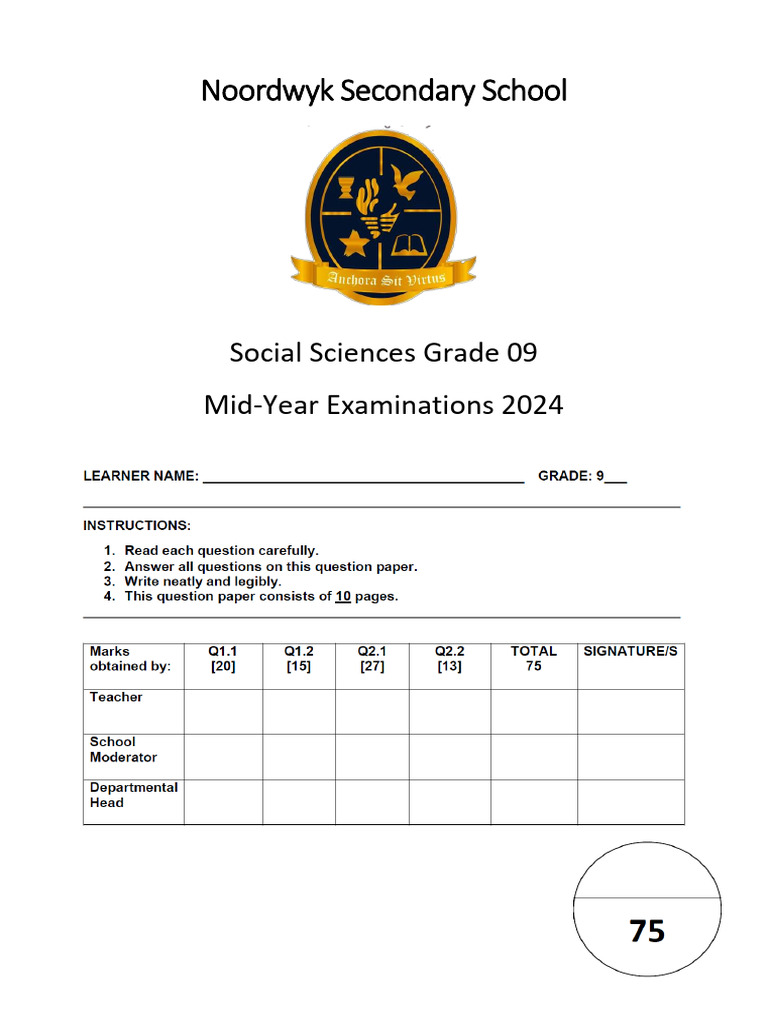 Grade 9 Geography June Exam 2024 | PDF | Economies