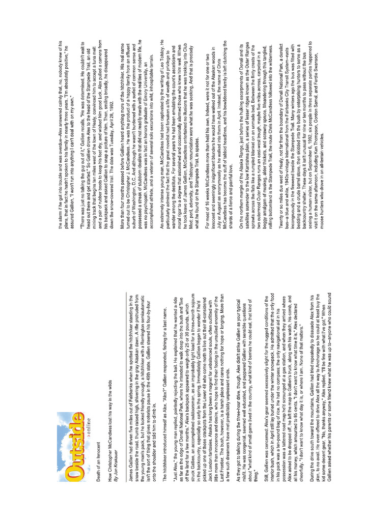 Krakauer Death of An Innocent | PDF