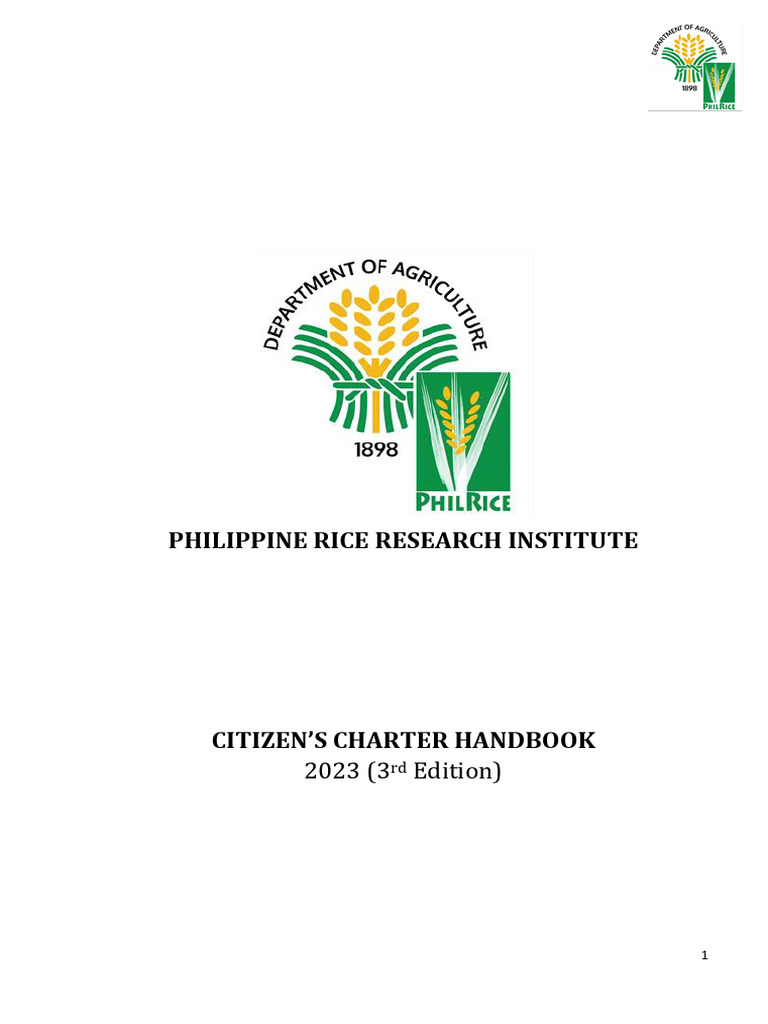 PhilRice Citizens Charter Handbook v3 | PDF | Receipt | Business